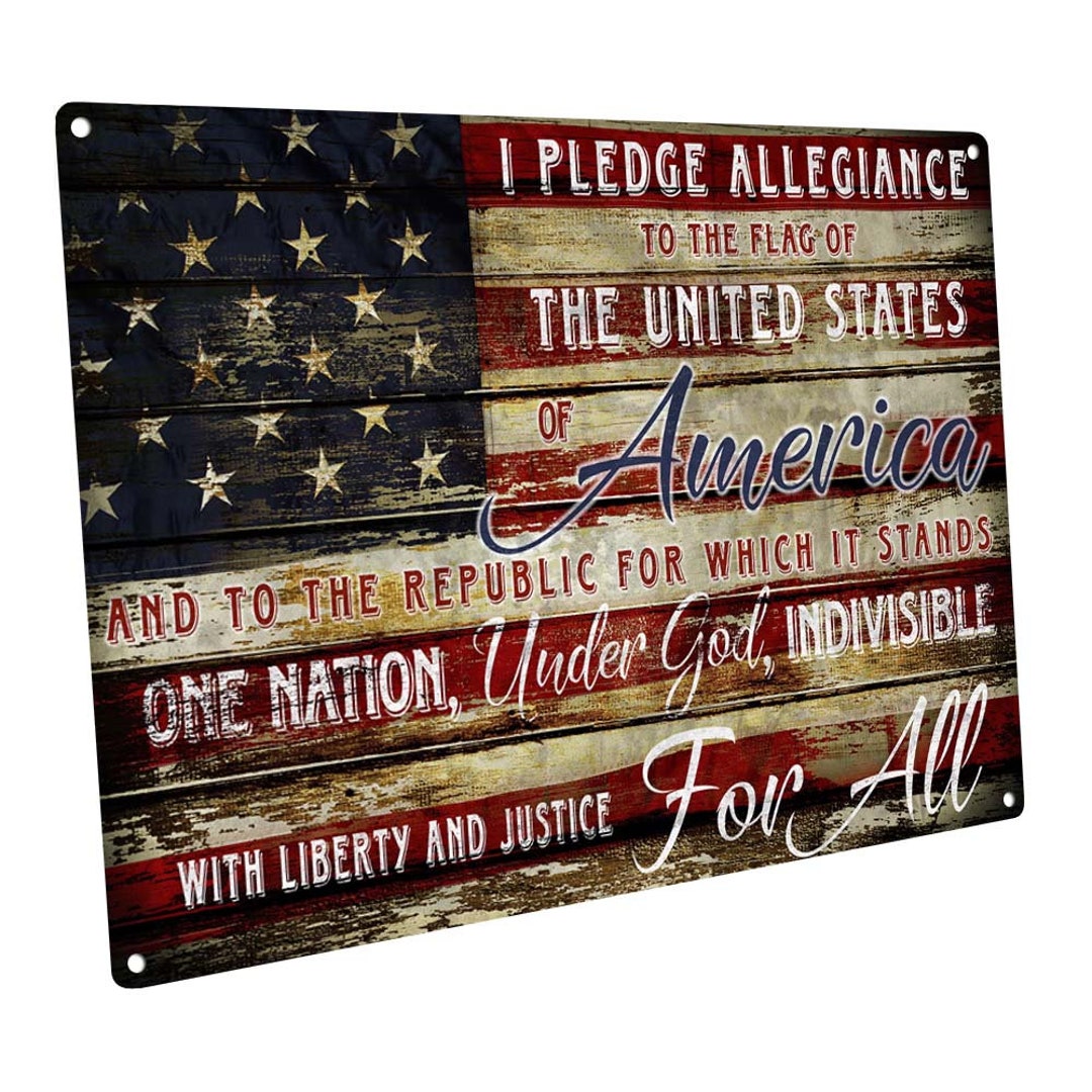 Pledge of Allegiance Metal Sign; Wall Decor for Office or Meeting Room ...
