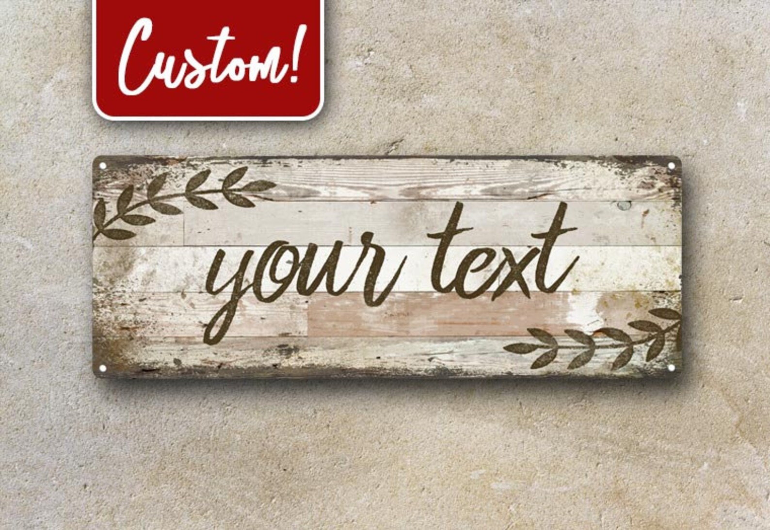 CUSTOM Rustic Wood Design on Metal Sign Wall Decor for Home - Etsy