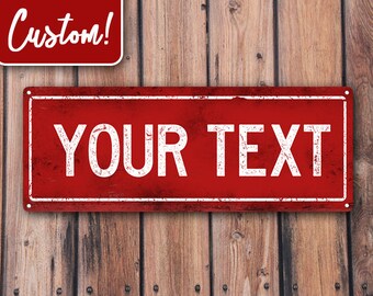 Red and White Sign | Etsy