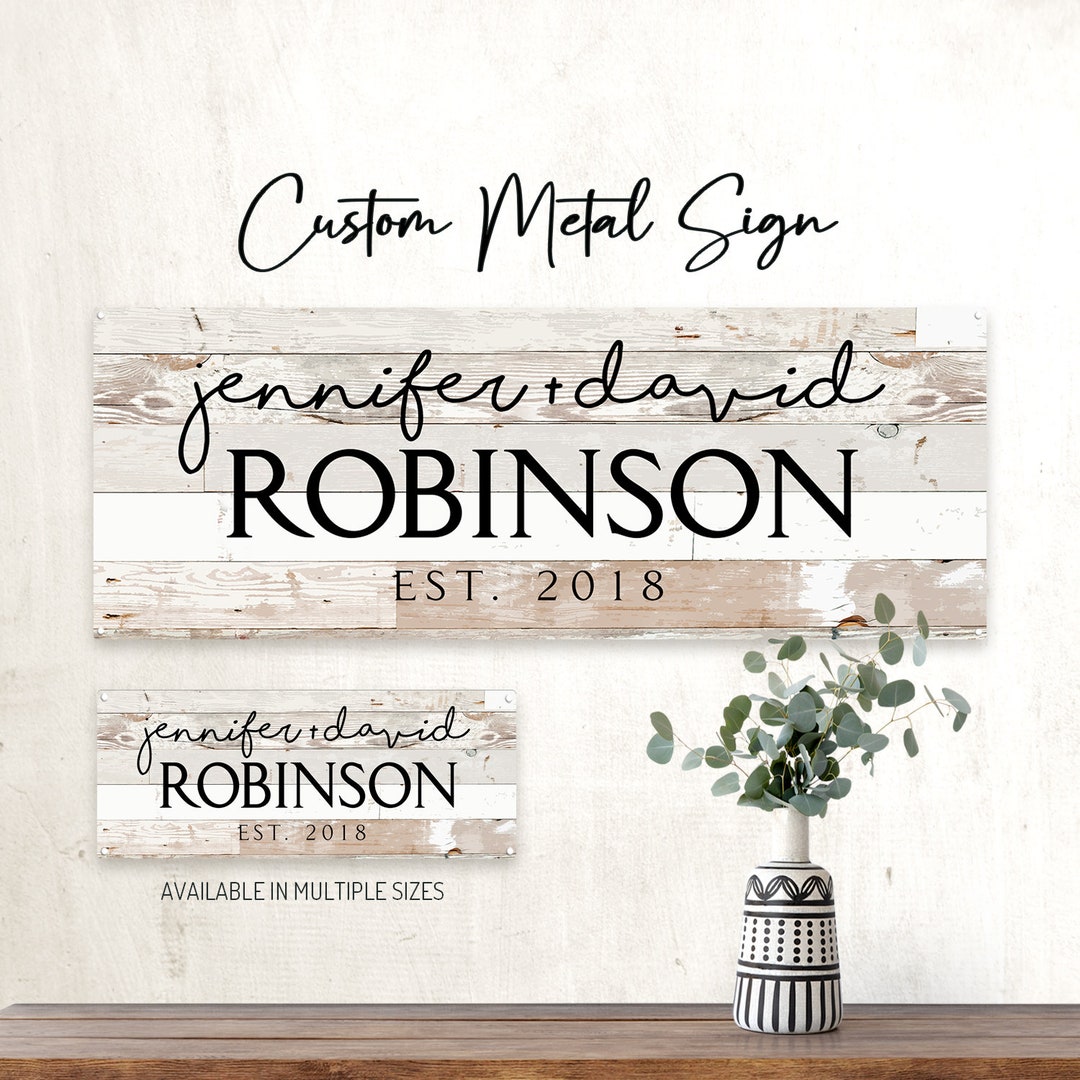 CUSTOM Couple Established Metal Sign; Wall Decor for Home and Office ...