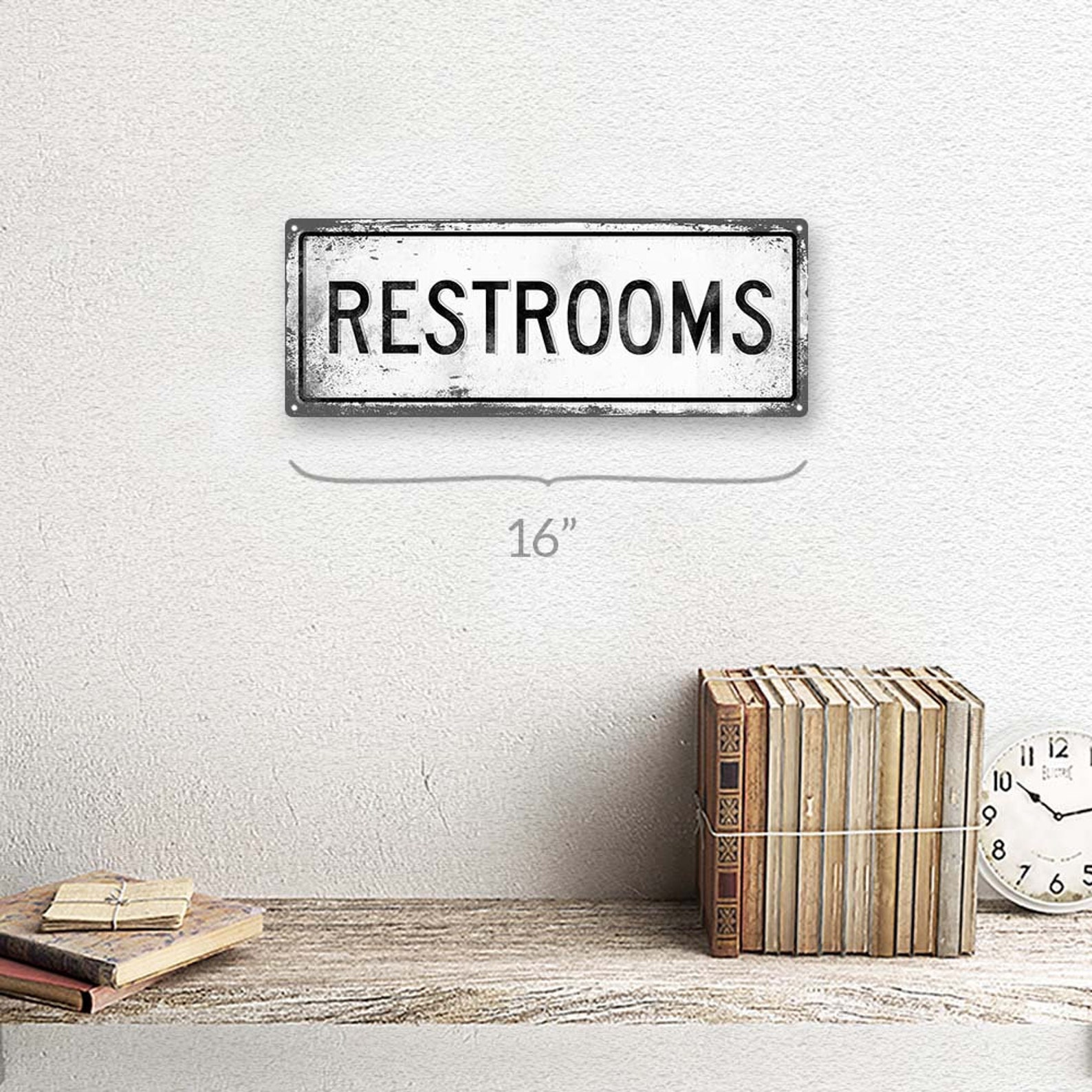 Restrooms Metal Sign Wall Decor for Bath or Laundry | Etsy