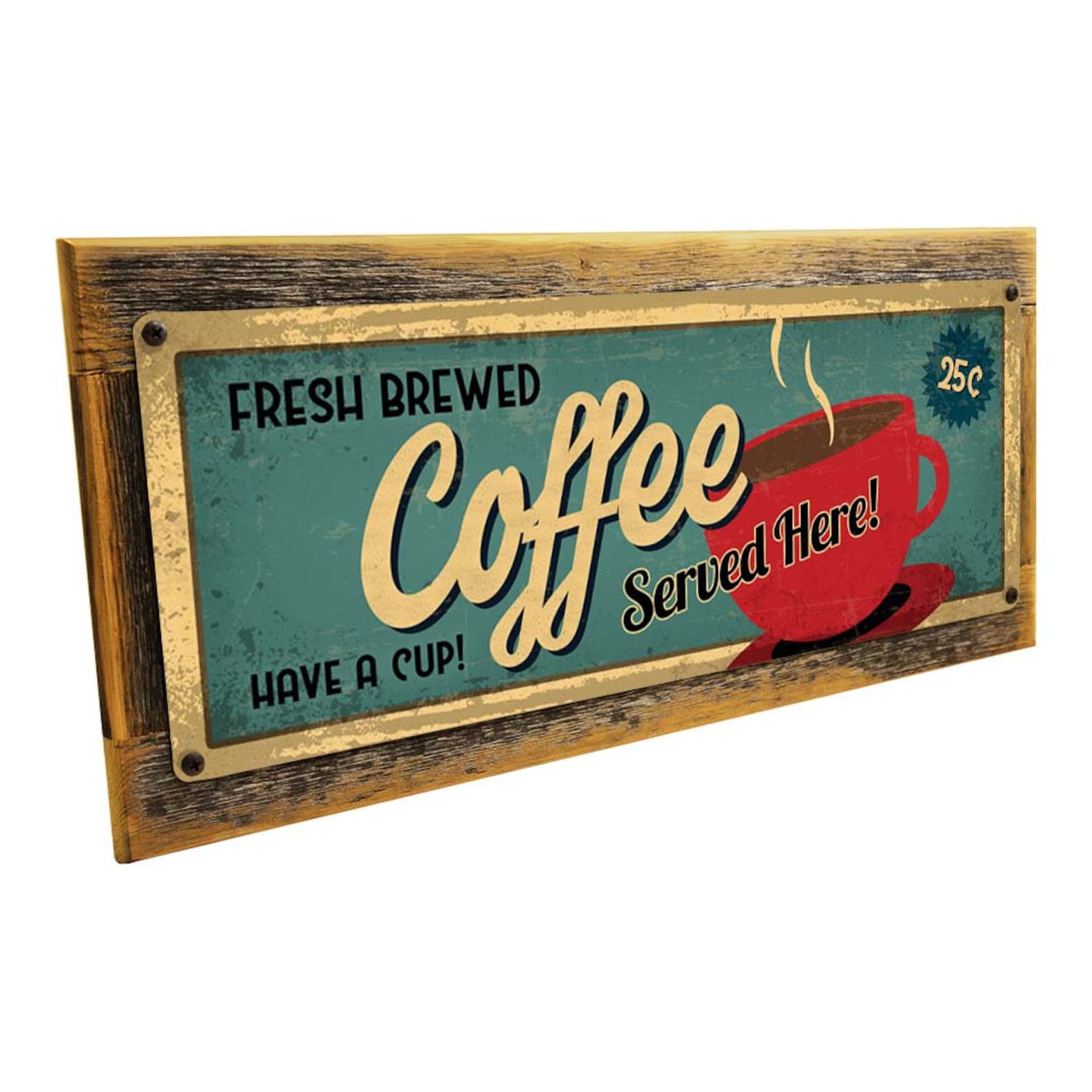Fresh Brewed Coffee Served Here Metal Sign Wall Decor for - Etsy