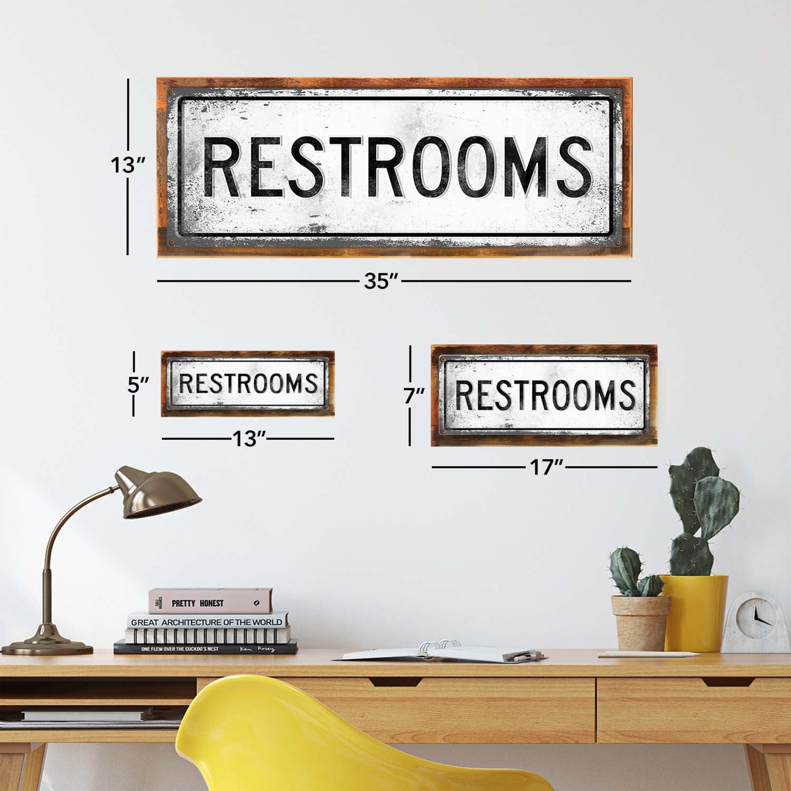 Restrooms Metal Sign Wall Decor for Bath or Laundry - Etsy