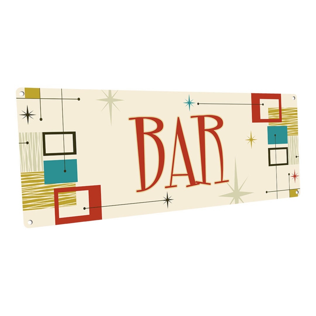 Mid-century Bar Metal Sign; Wall Decor for Porch, Patio, or Deck - Etsy