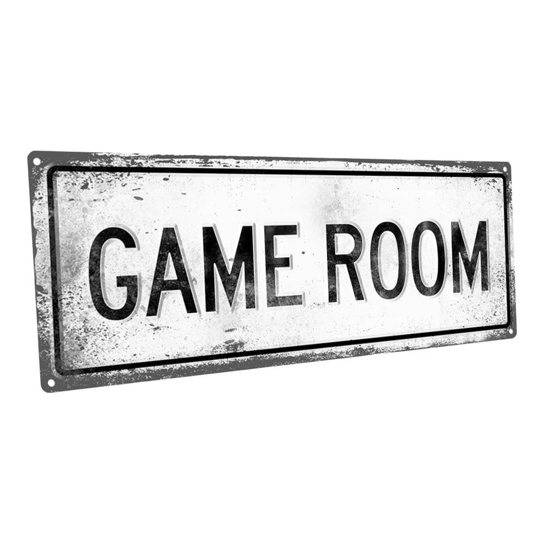 Retro Game Room Metal Sign Wall Decor for Mancave, Den, and Game Room ...