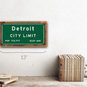 Detroit City Limit Metal Sign, Michigan, Population, Census, Travel - Etsy