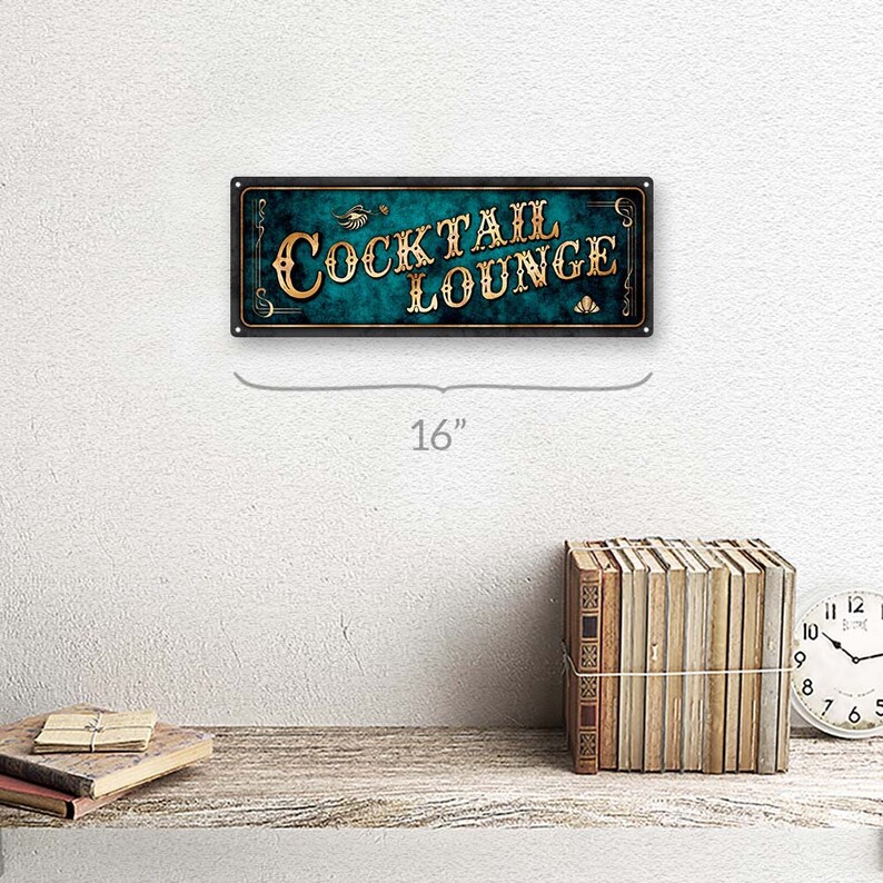 Blue Cocktail Lounge Metal Sign; Wall Decor for Home and Office - Etsy