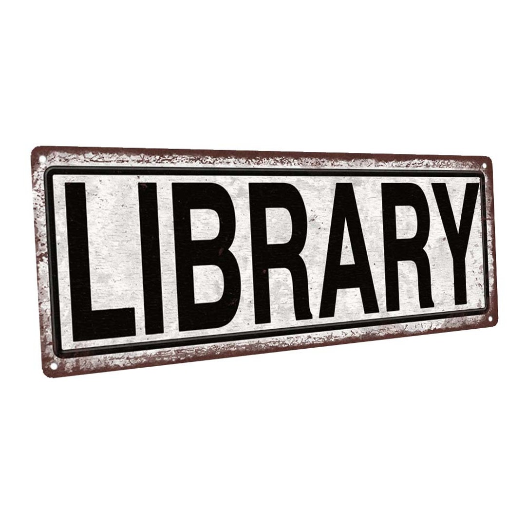 Library Metal Sign; Wall Decor for Home and Office - Etsy