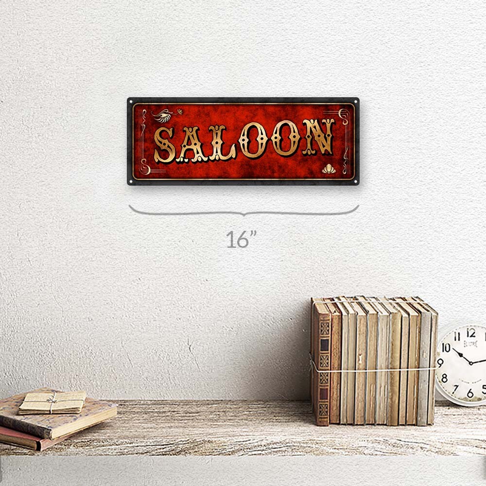 Red Saloon Metal Sign Wall Decor for Mancave Den or | Etsy