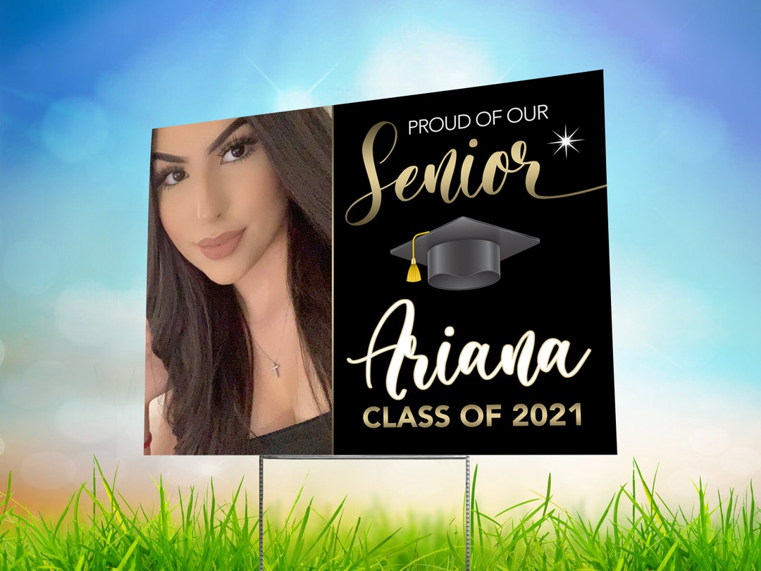 CUSTOM Graduation Yard Sign, Class of 2025, Senior Photo Sign, Photo ...