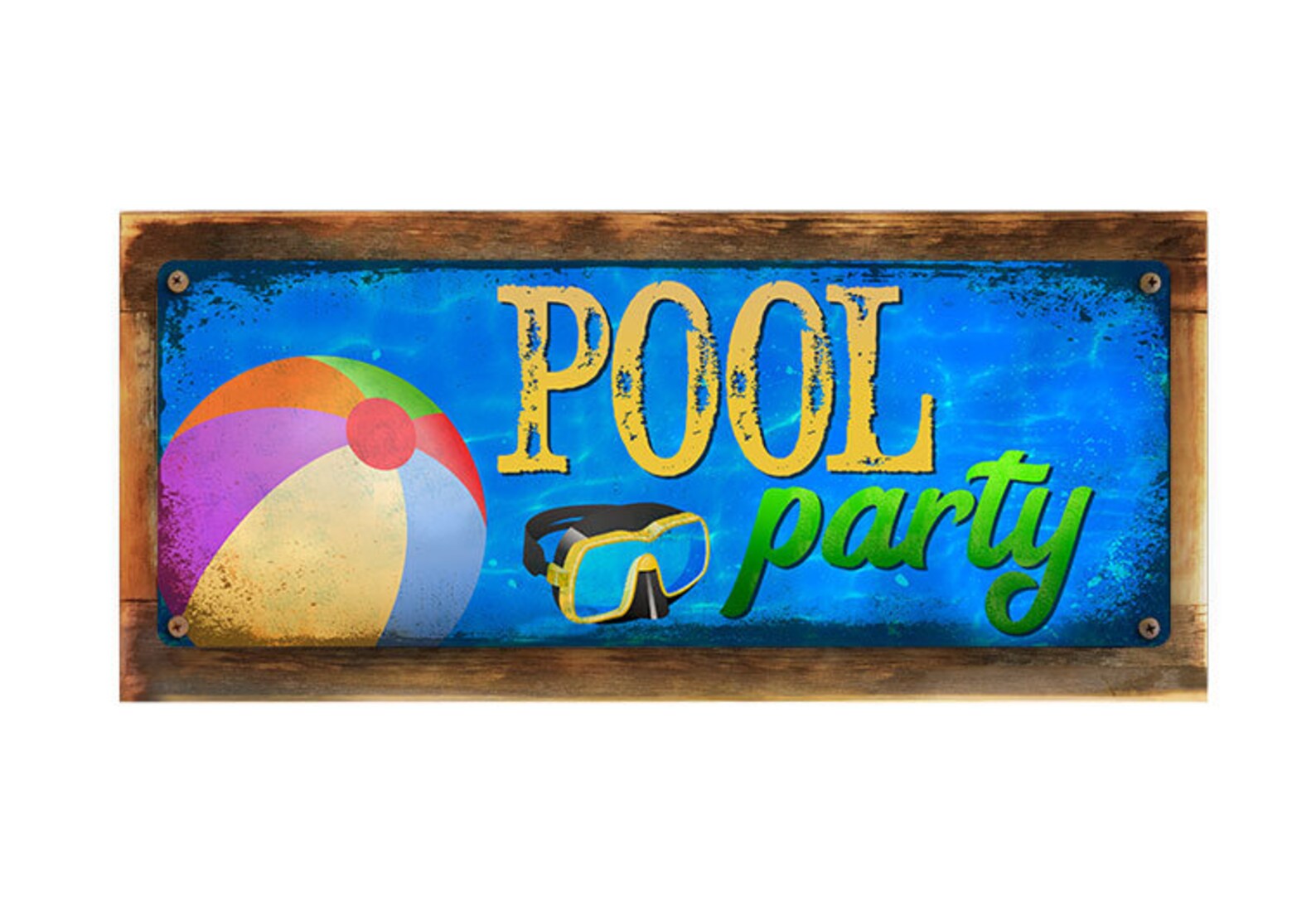 Pool Party Blue Metal Sign Summer Outdoors Swimming MEM2079 - Etsy