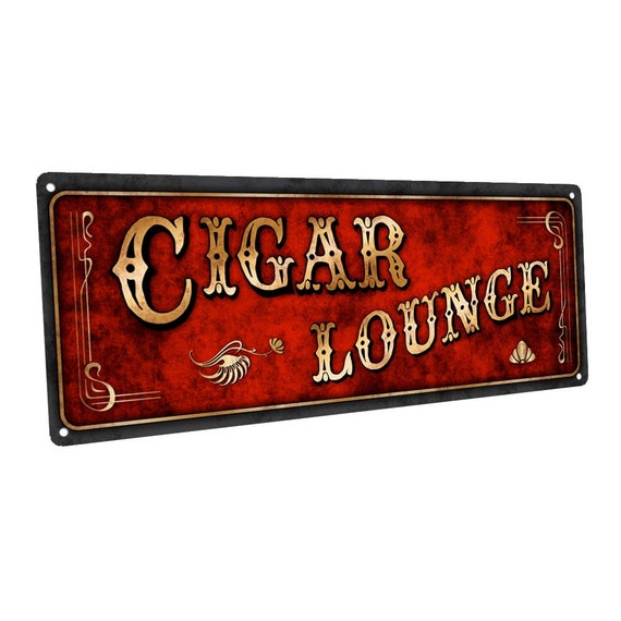 Red Cigar Lounge Metal Sign Wall Decor for Home and Office | Etsy
