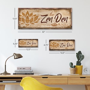 The Zen Den Lotus Metal Sign; Wall Decor for Meditation, Yoga or Studio ...