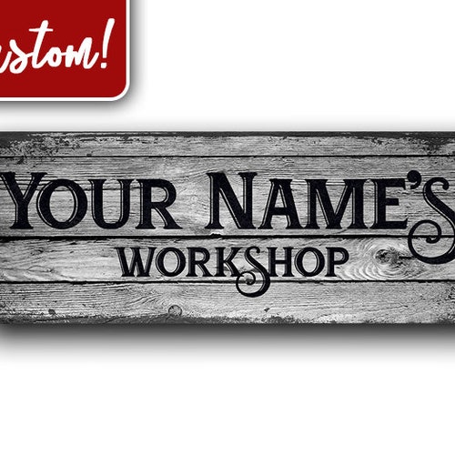 Custom Rusty Workshop Metal Sign - Etsy
