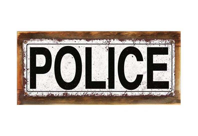 Police Metal Street Sign Rustic Vintage | Etsy