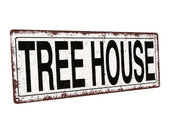 Black Tree House Metal Sign Wall Decor for Porch Patio and | Etsy