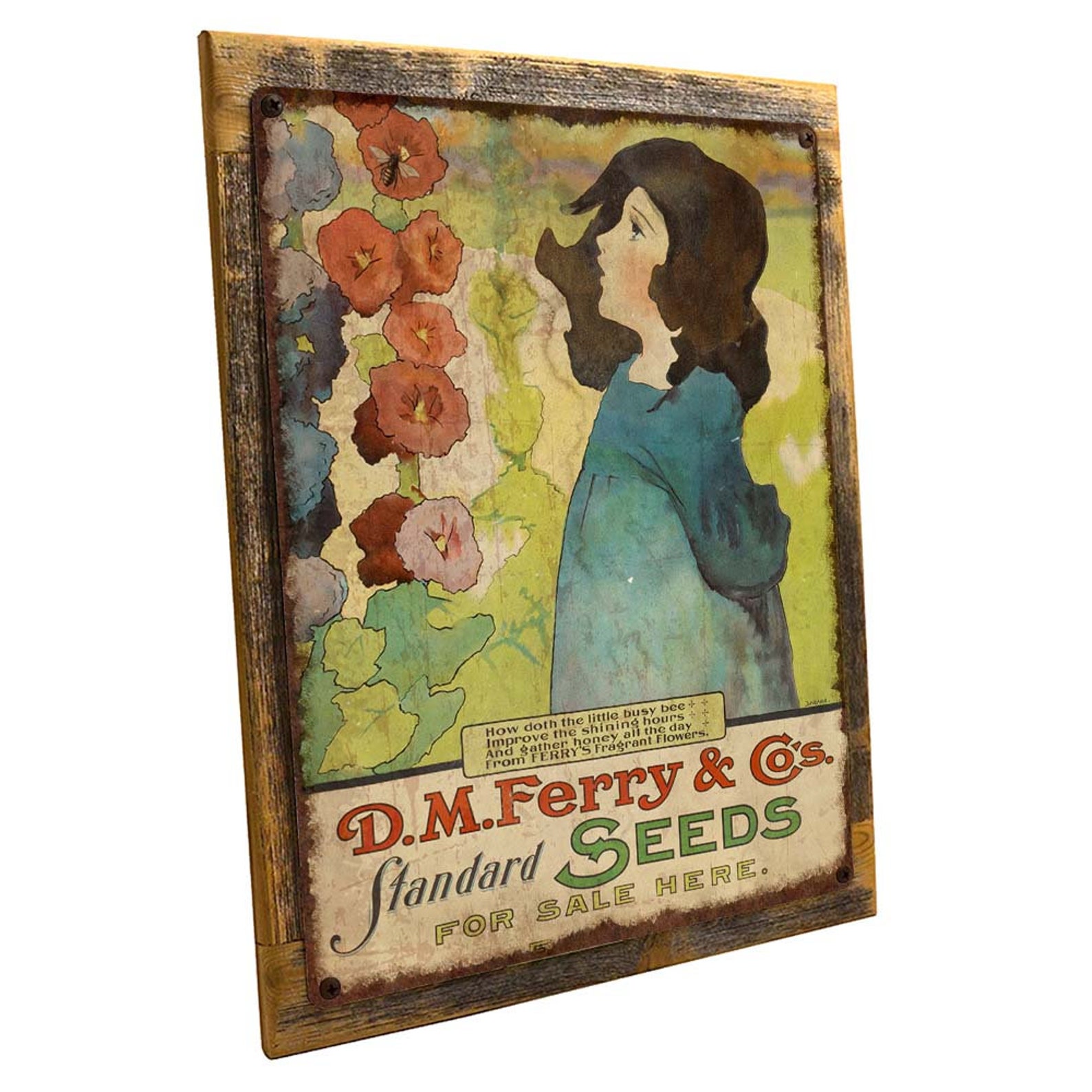 Flower Seeds Vintage Advertisement Metal Sign; Wall Decor for Porch ...