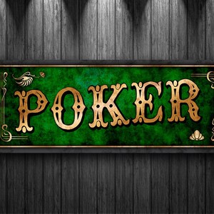 Poker Art Deco Metal Sign Vintage Retro MEM2097 - Etsy