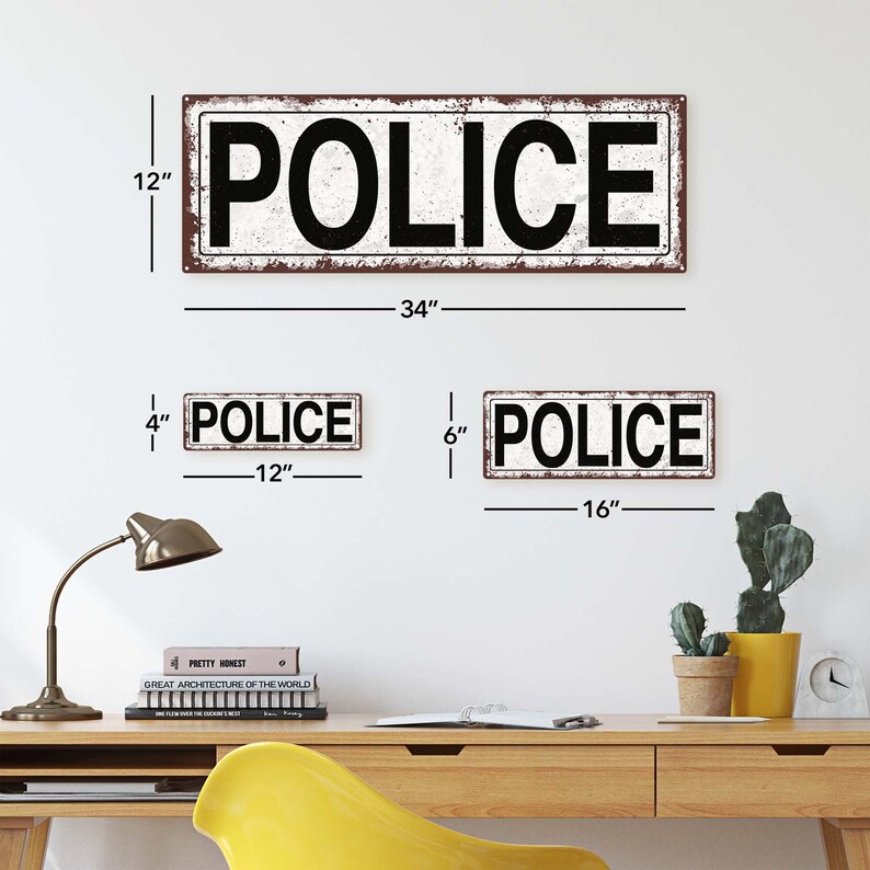 Police Metal Street Sign Rustic Vintage - Etsy