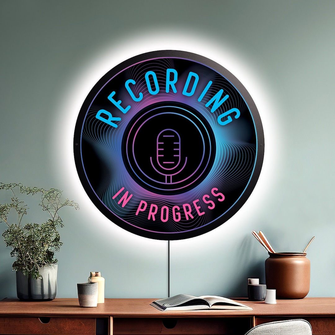 Recording in Progress Illuminated Custom Neon Sign Neon Sign - Etsy