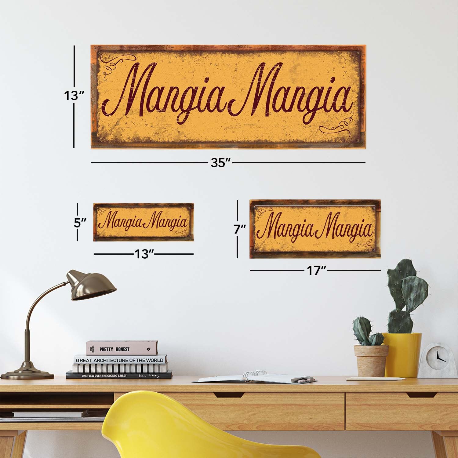 Mangia Mangia Metal Sign Wall Decor for Kitchen and Dining - Etsy