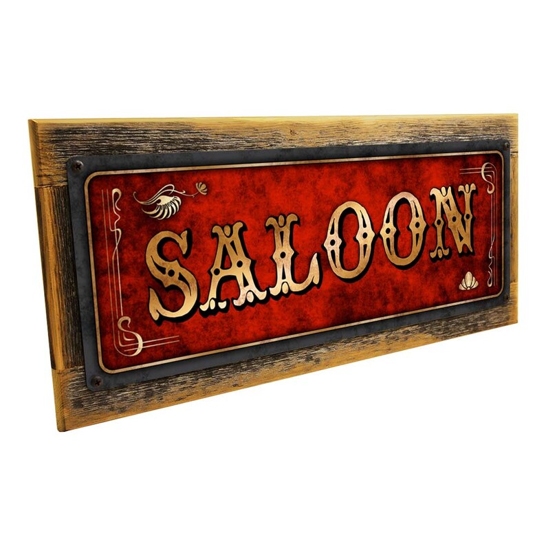 Red Saloon Metal Sign Wall Decor for Mancave Den or - Etsy
