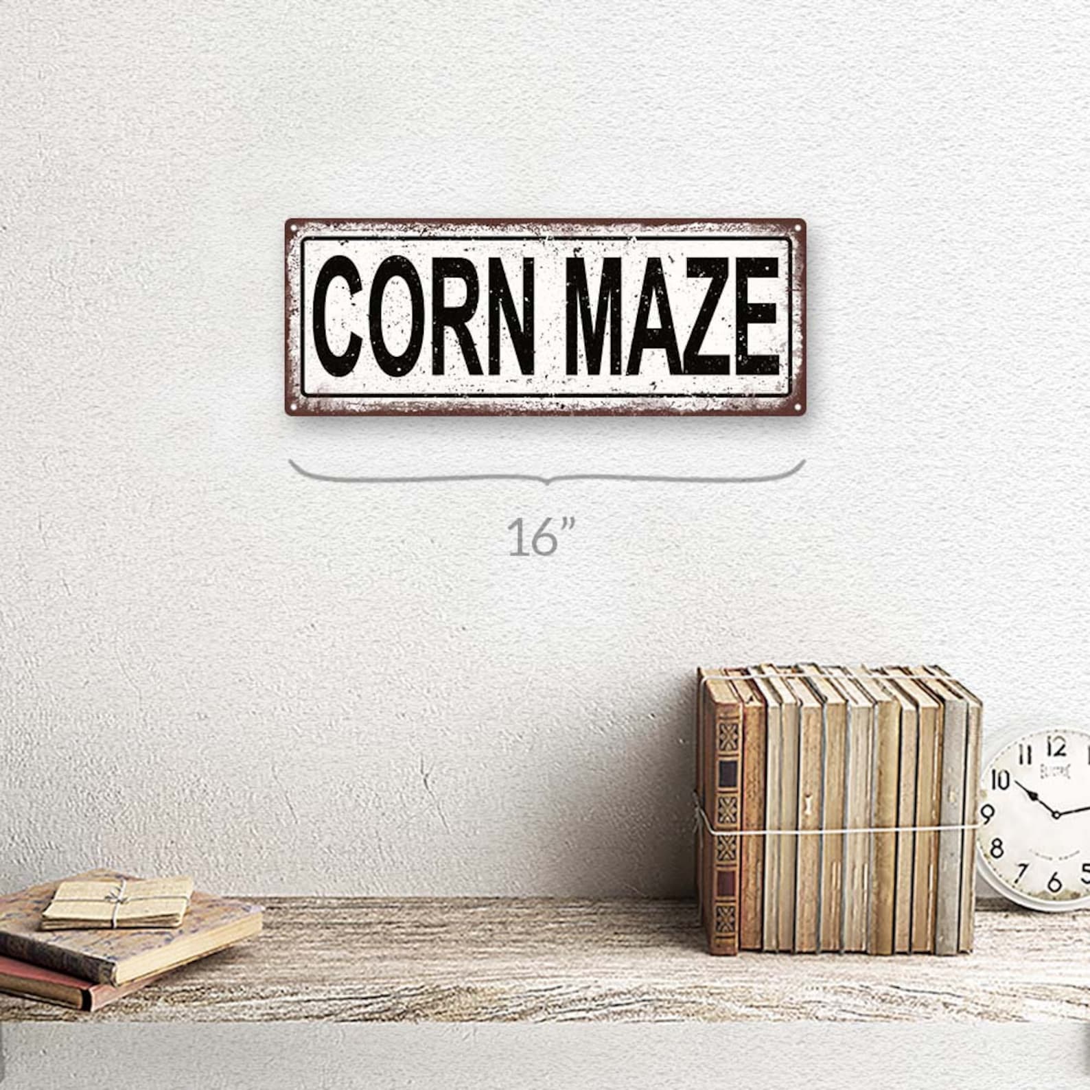Corn Maze Metal Sign Wall Decor for Seasonal Ocassions | Etsy