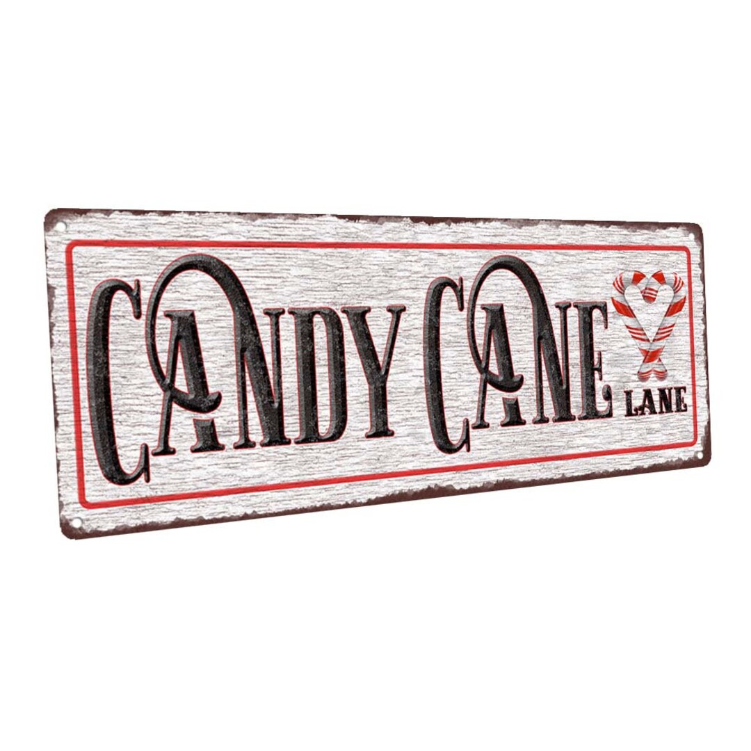 Candy Cane Lane Metal Sign; Wall Decor for Seasonal Ocassions - Etsy
