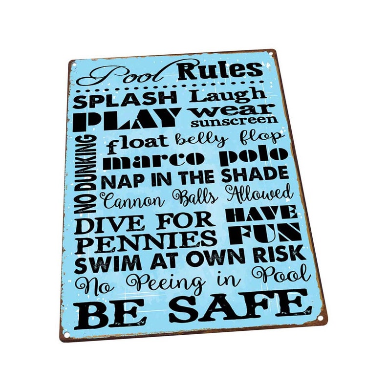 Pool Rules Metal Sign for Decorating Pool Patio and Cabana - Etsy