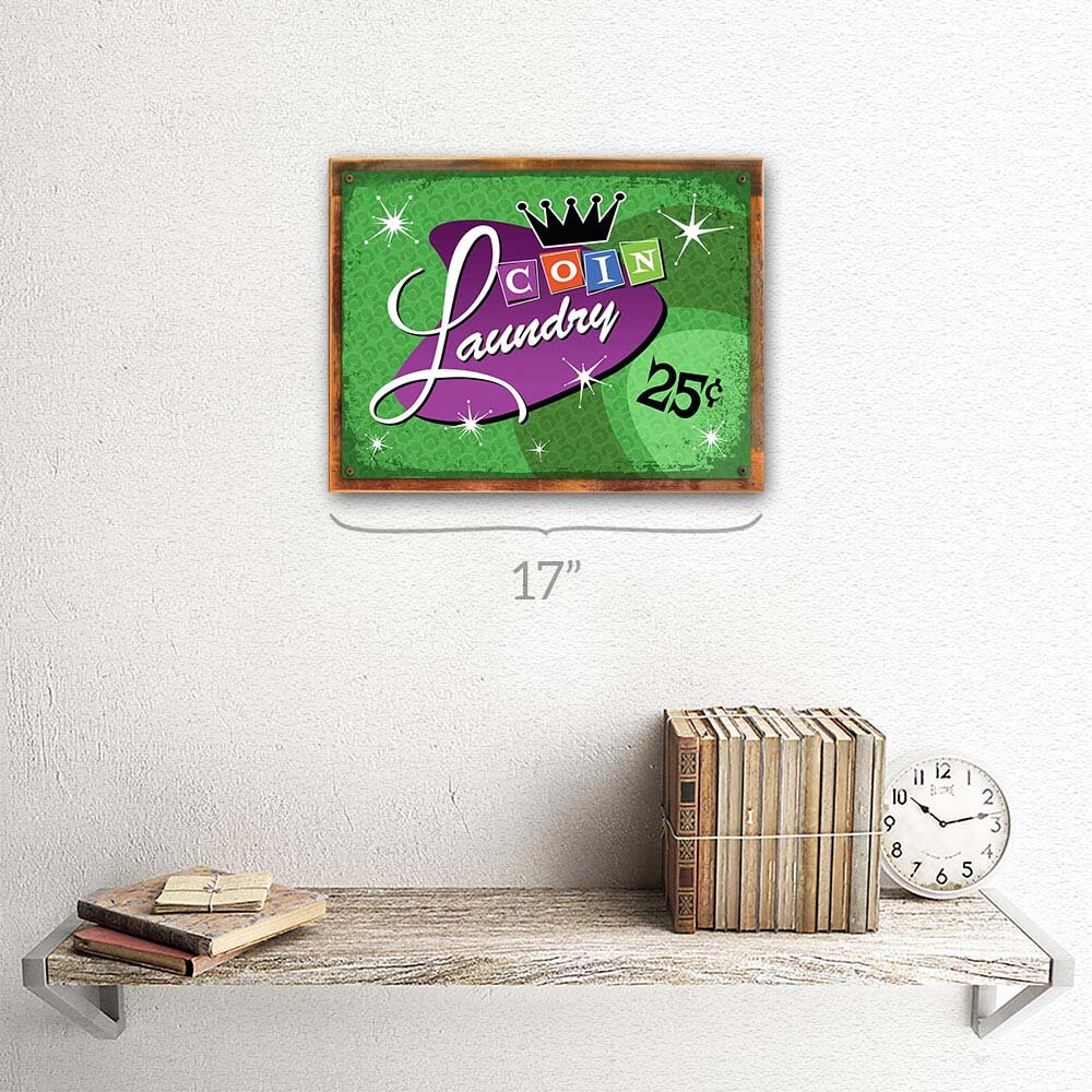 Green Coin Laundry Metal Sign Wall Decor for Bath or Laundry | Etsy