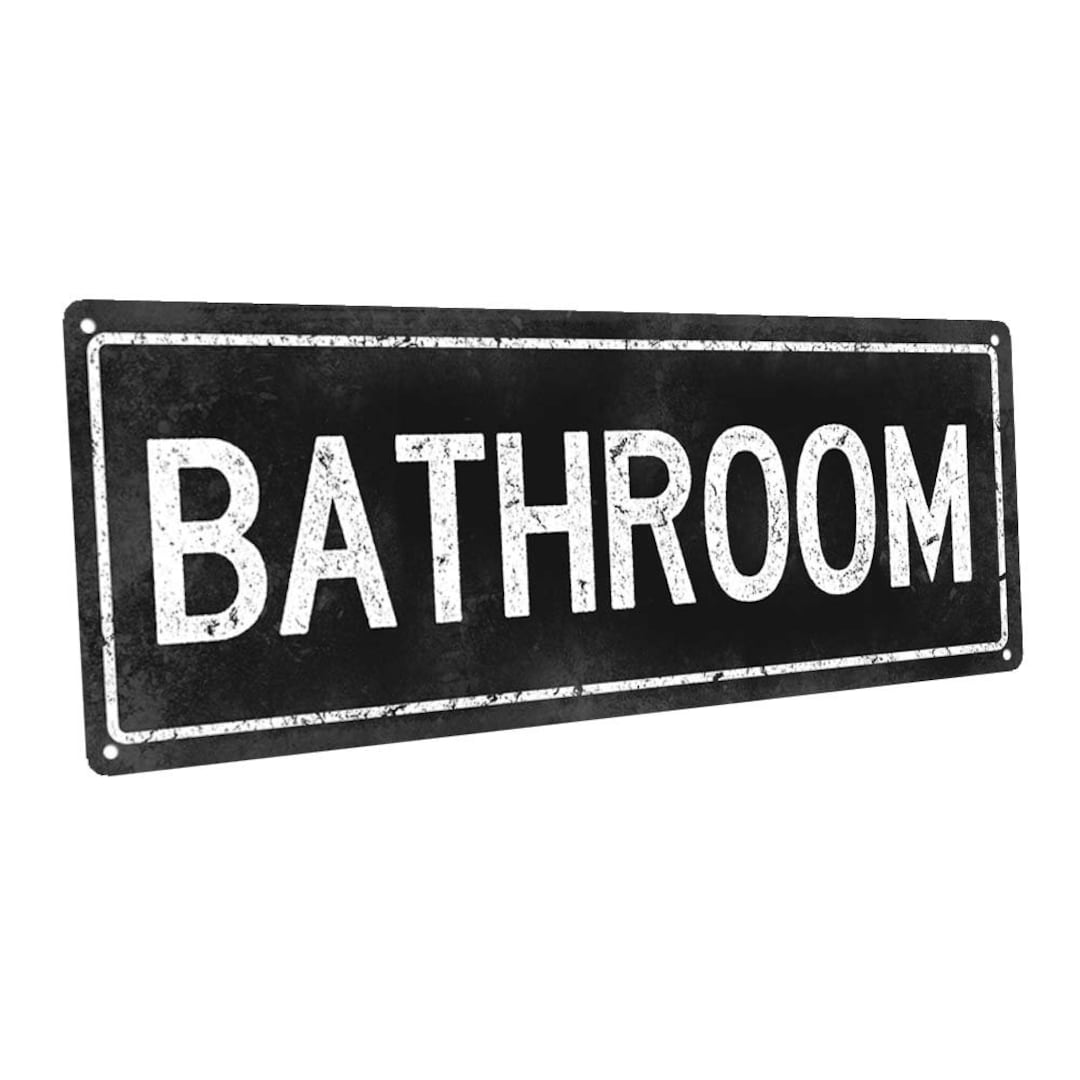 Black Bathroom Metal Sign; Wall Decor for Bath or Laundry - Etsy