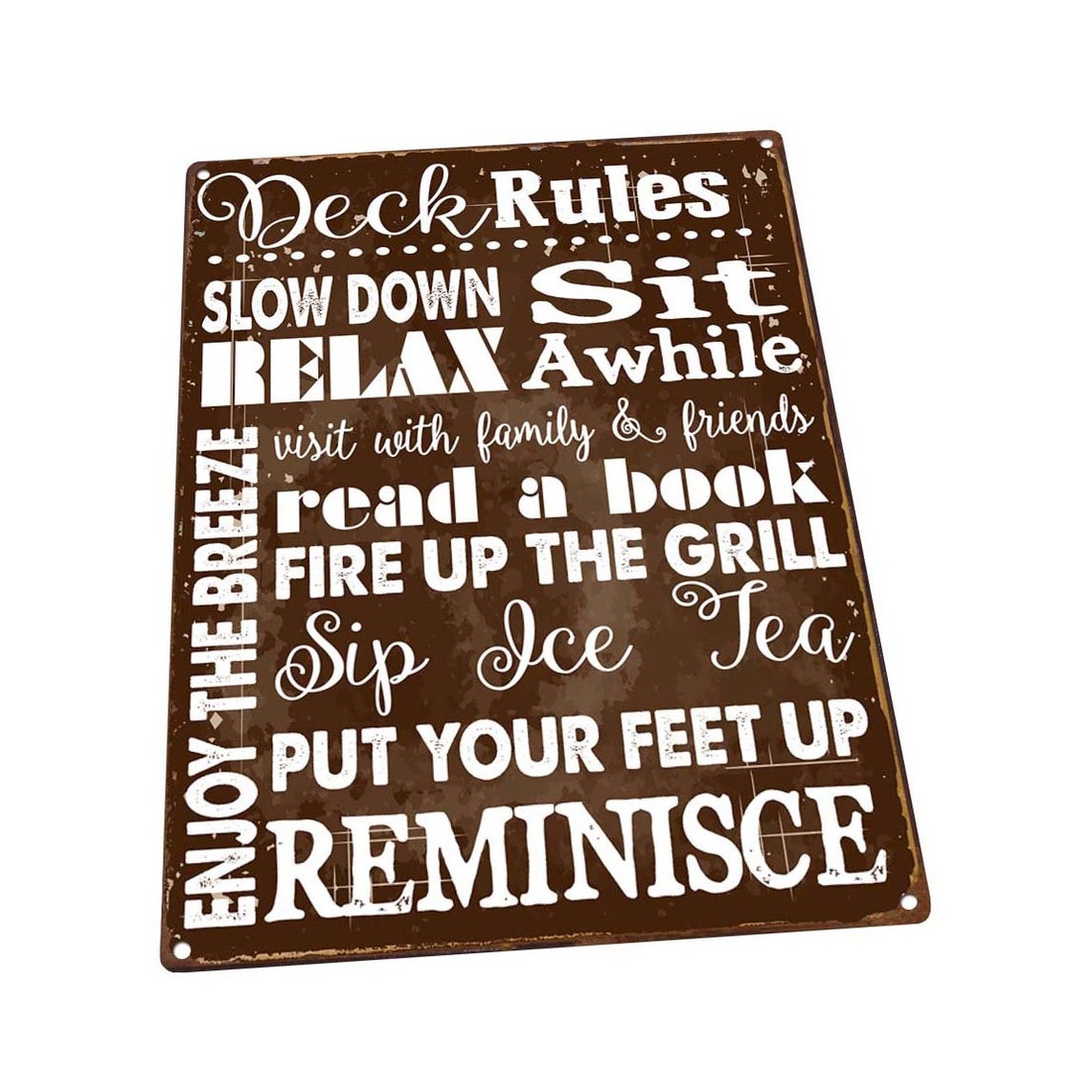 Deck Rules Rules Metal Sign Wall Decor for Porch Patio or - Etsy