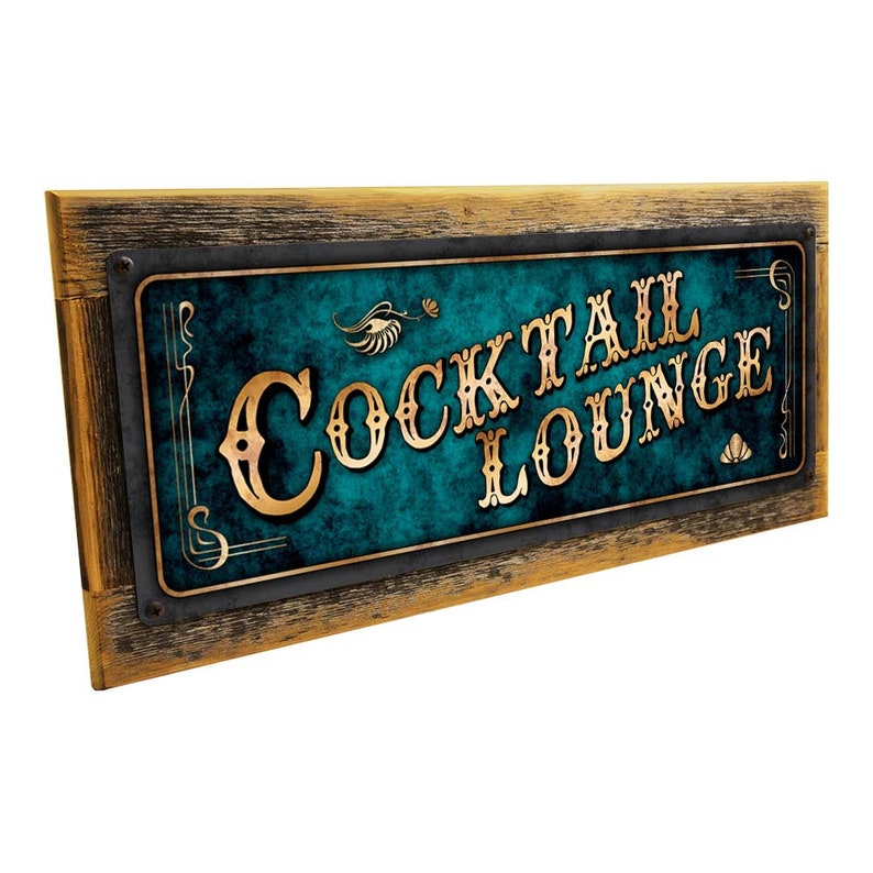 Blue Cocktail Lounge Metal Sign; Wall Decor for Home and Office - Etsy