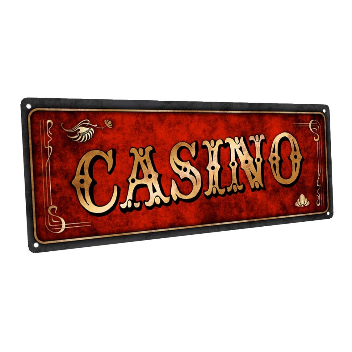 Red Casino Metal Sign Wall Decor for Mancave Den or - Etsy