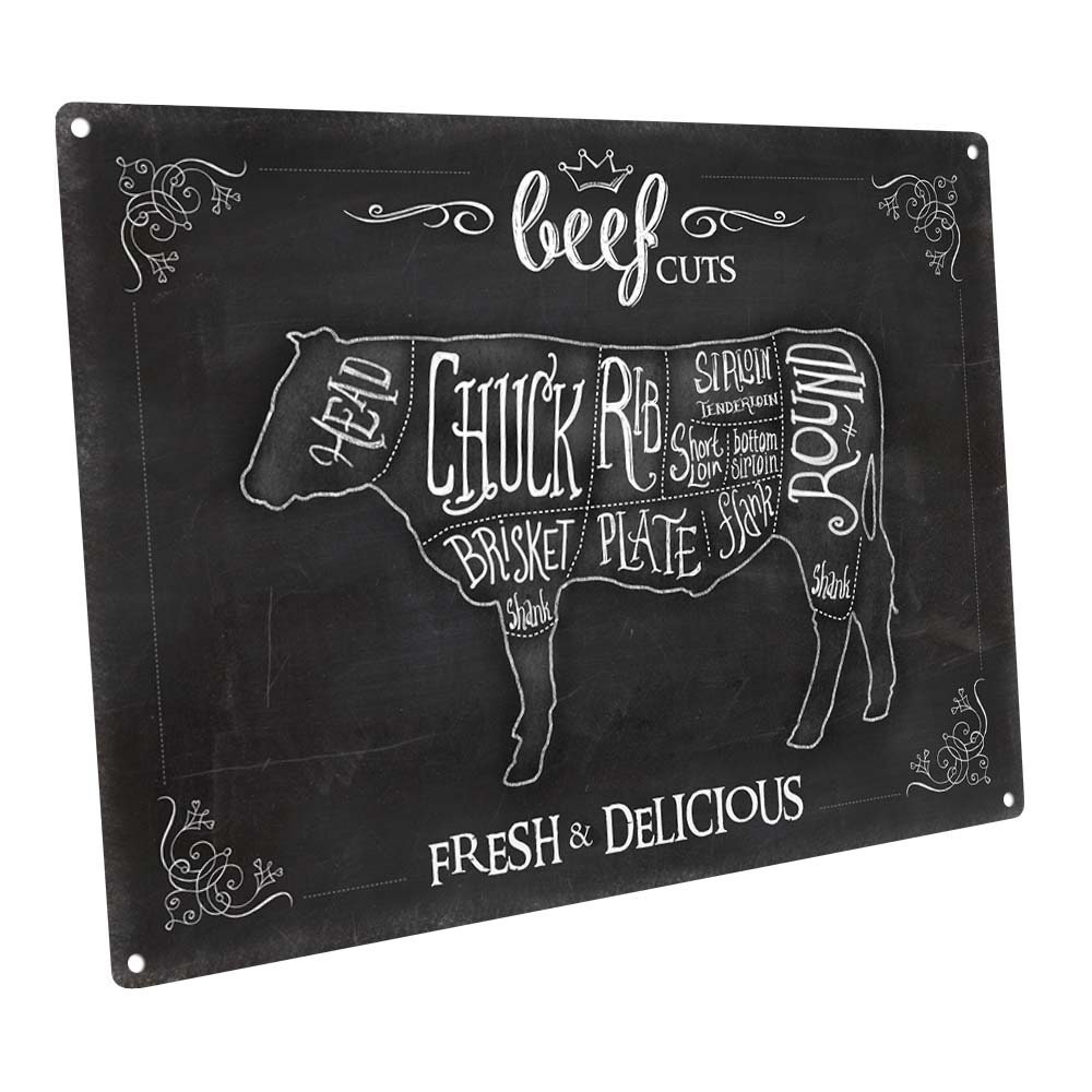 Beef Cuts Fresh & Delicious Metal Sign Wall Decor for | Etsy