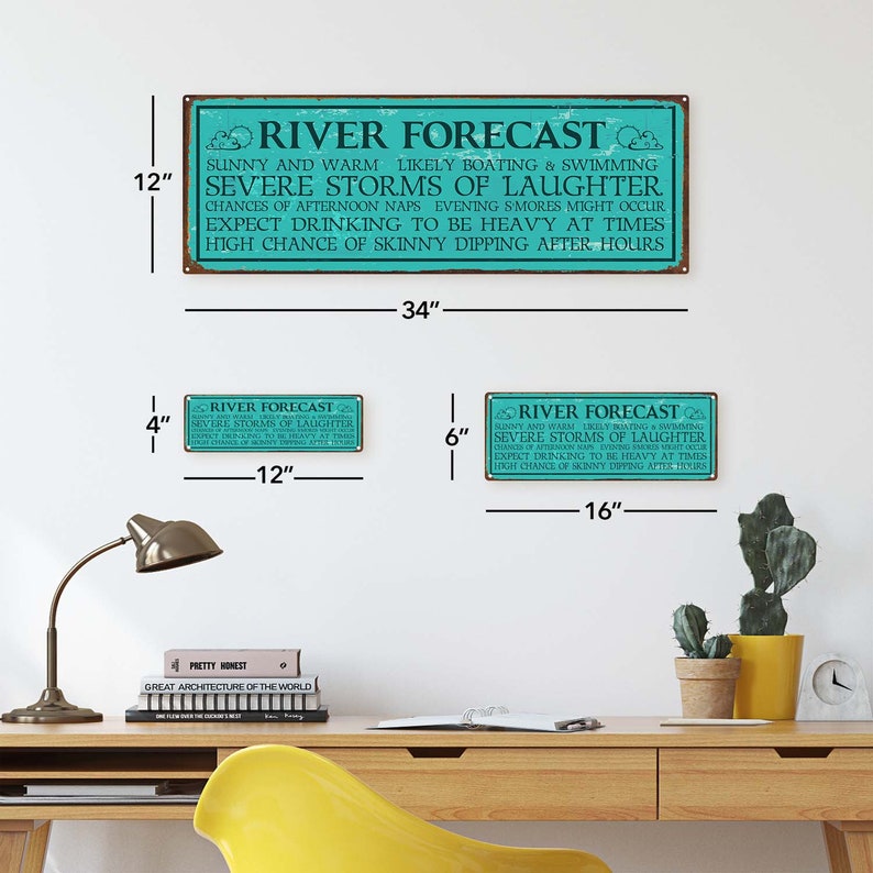 River Forecast Metal Sign Wall Decor for Vacation Home | Etsy