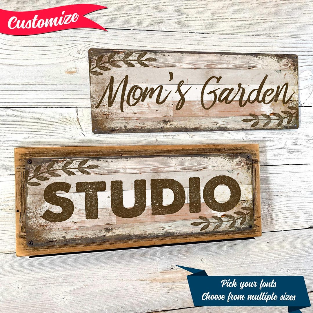 CUSTOM Rustic Wood Design on Metal Sign; Wall Decor for Home and Office ...