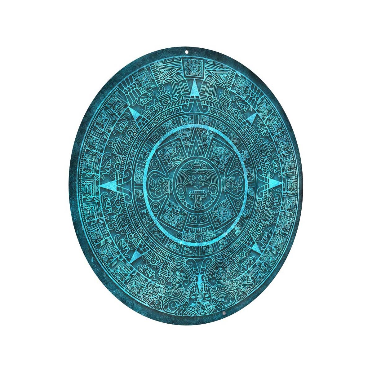 Aztec Mayan Calendar 14" Round Metal Sign, Available in Three Colors ...