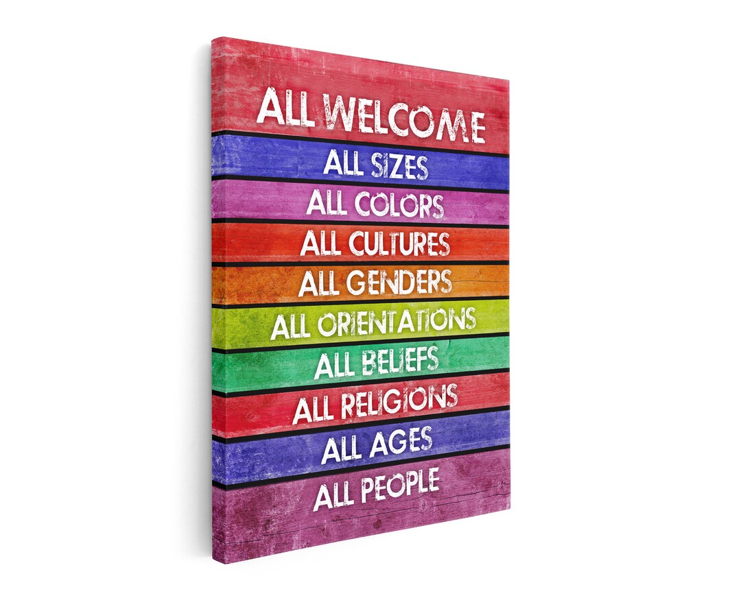 All Welcome Canvas - Wall Décor for Home, Office, Meeting Room - Etsy