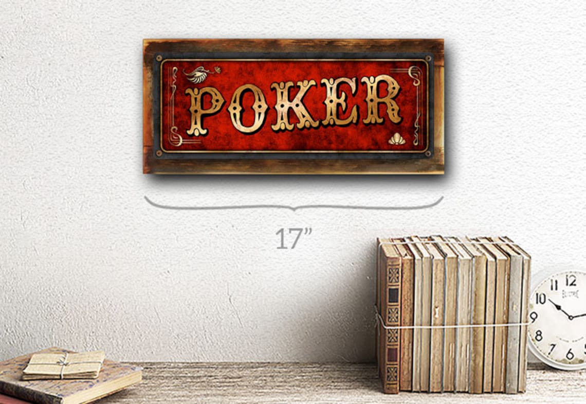 Poker Art Deco Metal Sign Vintage Retro MEM2097 | Etsy