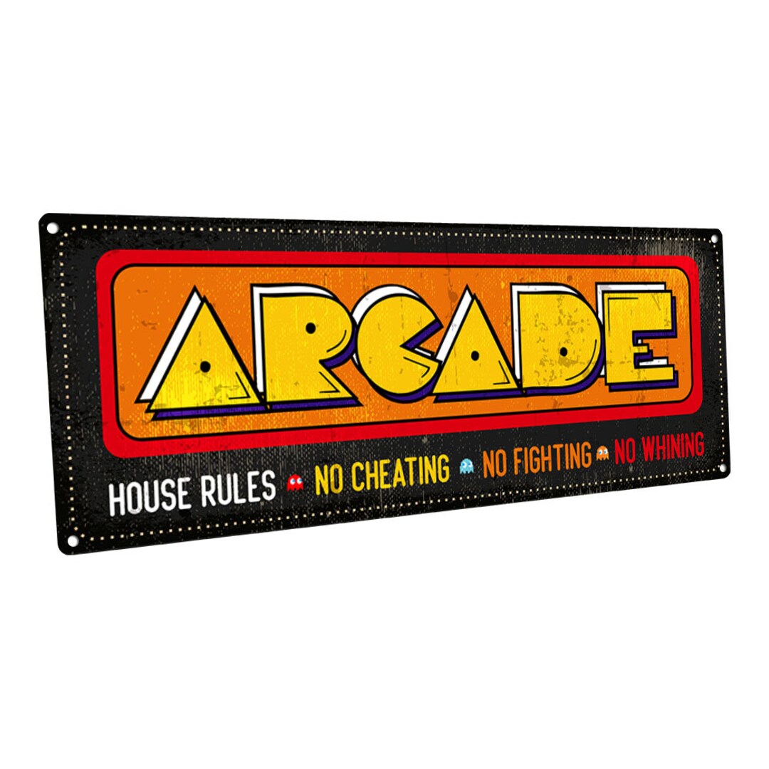 Arcade Metal Sign With Distressed Look Wall Decor for - Etsy