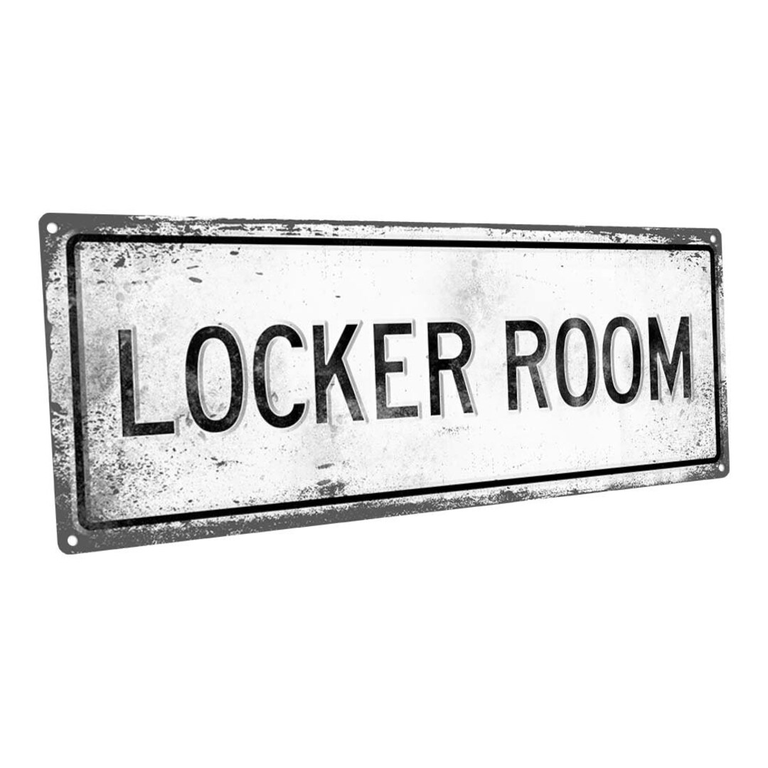 Retro Locker Room Metal Sign; Wall Decor for Mancave, Den, and Game ...