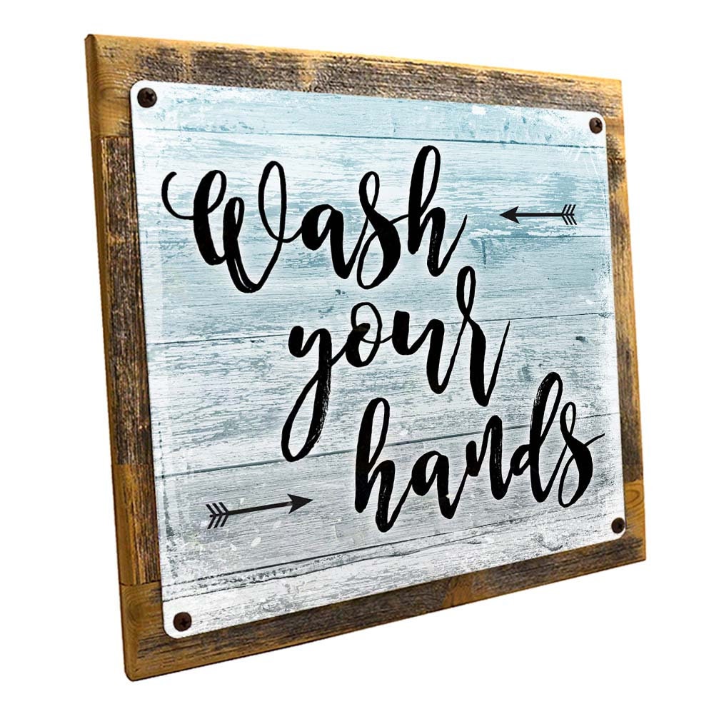 Wash Your Hands Metal Sign for Home Restroom Bathroom | Etsy