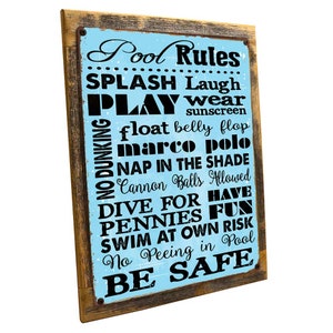 Pool Rules Metal Sign; Wall Decor for Porch, Patio, or Deck - Etsy