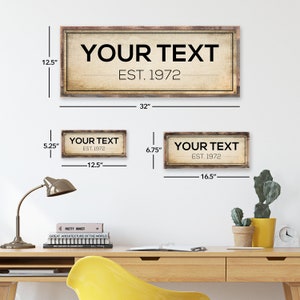 CUSTOM Your Text and Established Year Metal Sign Wall Decor for Home ...