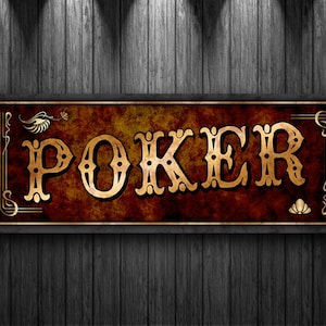 Poker Art Deco Metal Sign Vintage Retro MEM2097 - Etsy
