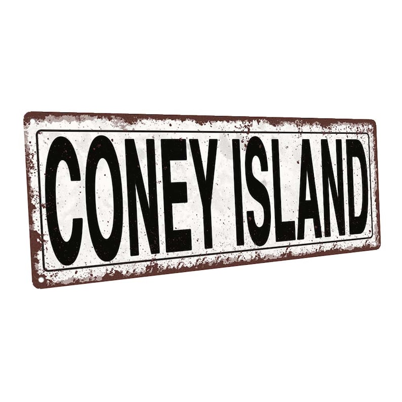 Coney Island Metal Street Sign, Rustic, Vintage - Etsy