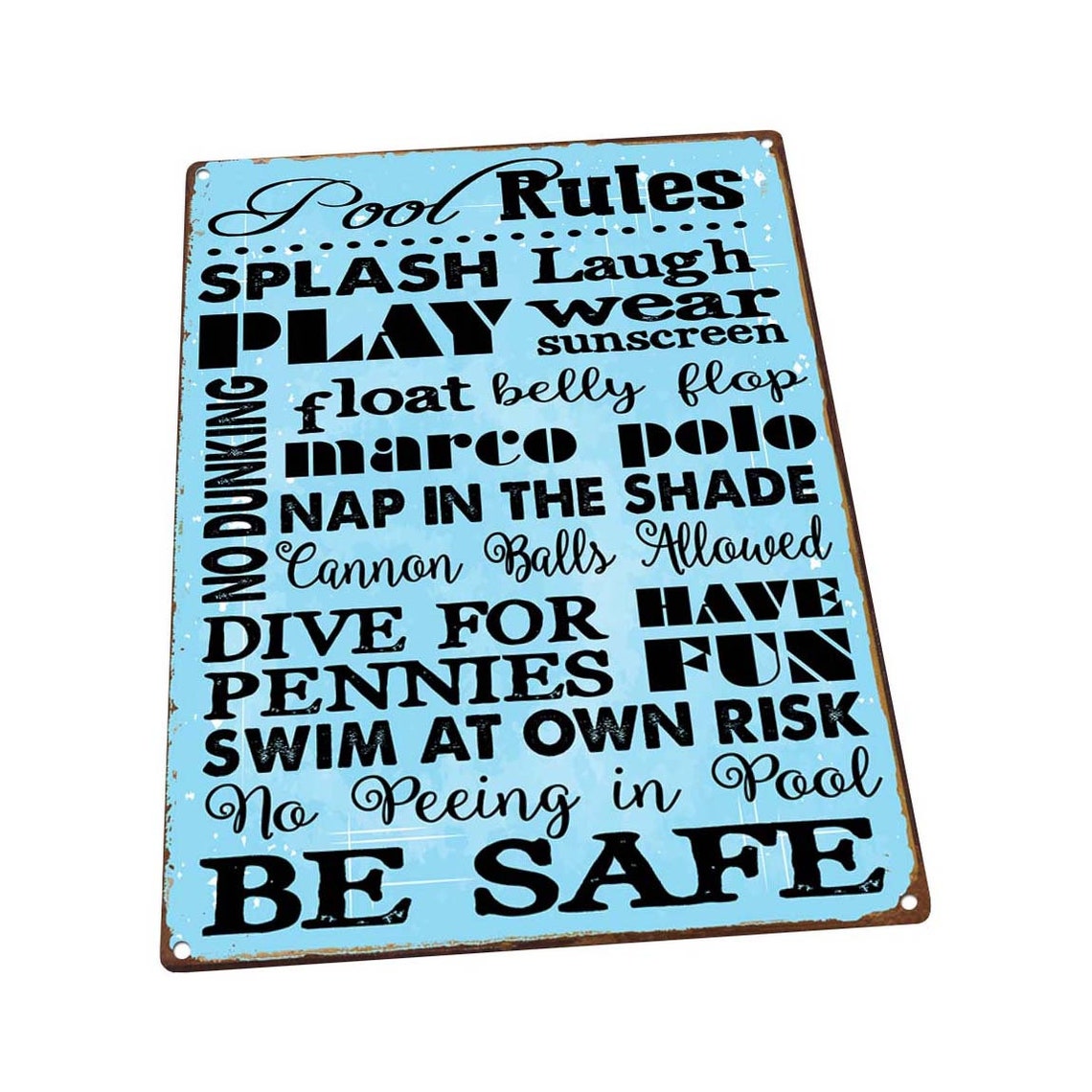 Pool Rules Metal Sign Wall Decor for Porch Patio or Deck - Etsy
