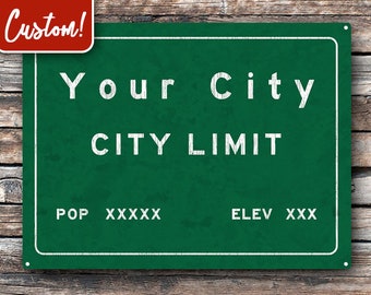 Custom City Limits Sign - Etsy