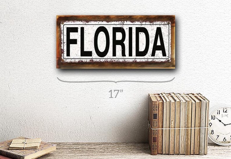 Florida Metal Street Sign Rustic Vintage TFD2017 | Etsy